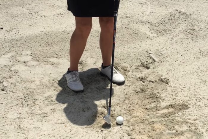 Playing a Bunker Shot Out of Hard Sand